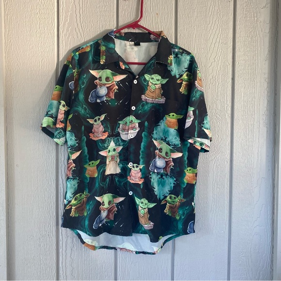 Star Wars | Tops | Star Wars Baby Yoda Aka Grogu Button Up Shirt Womens ...
